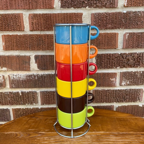 Pier 1 | Dining | Pier Pier One Mugs Stackable Rainbow Colorful Mugs ...